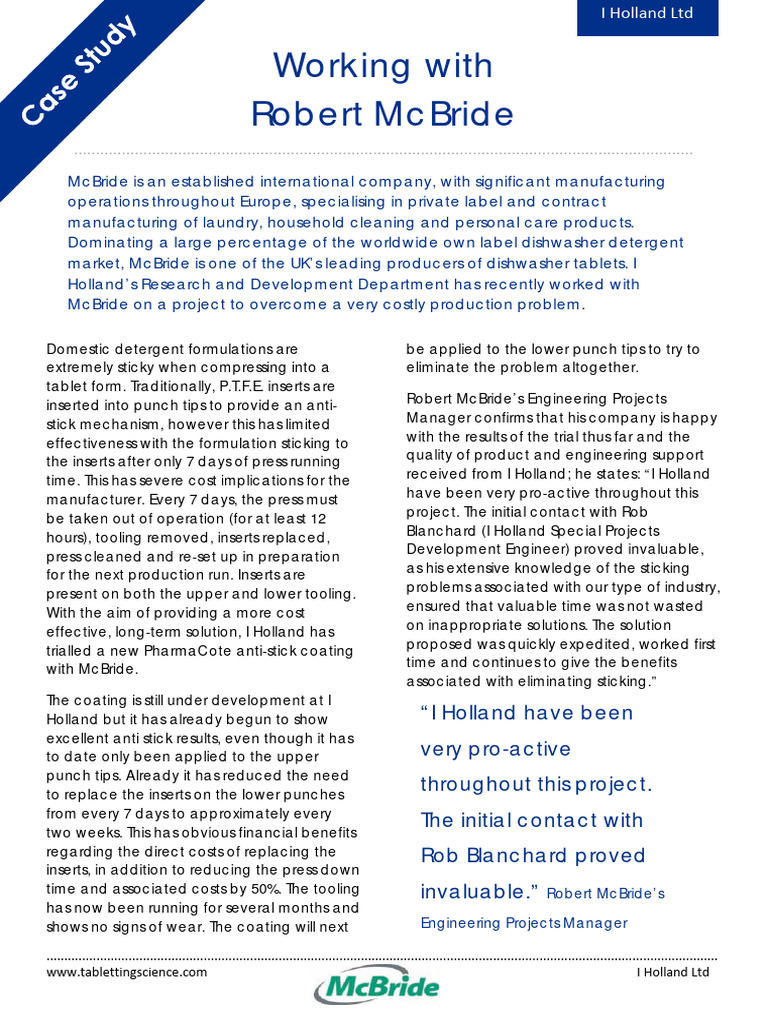 Case Study - Robert McBride - Working in Partnership | PDF | Tablet ...