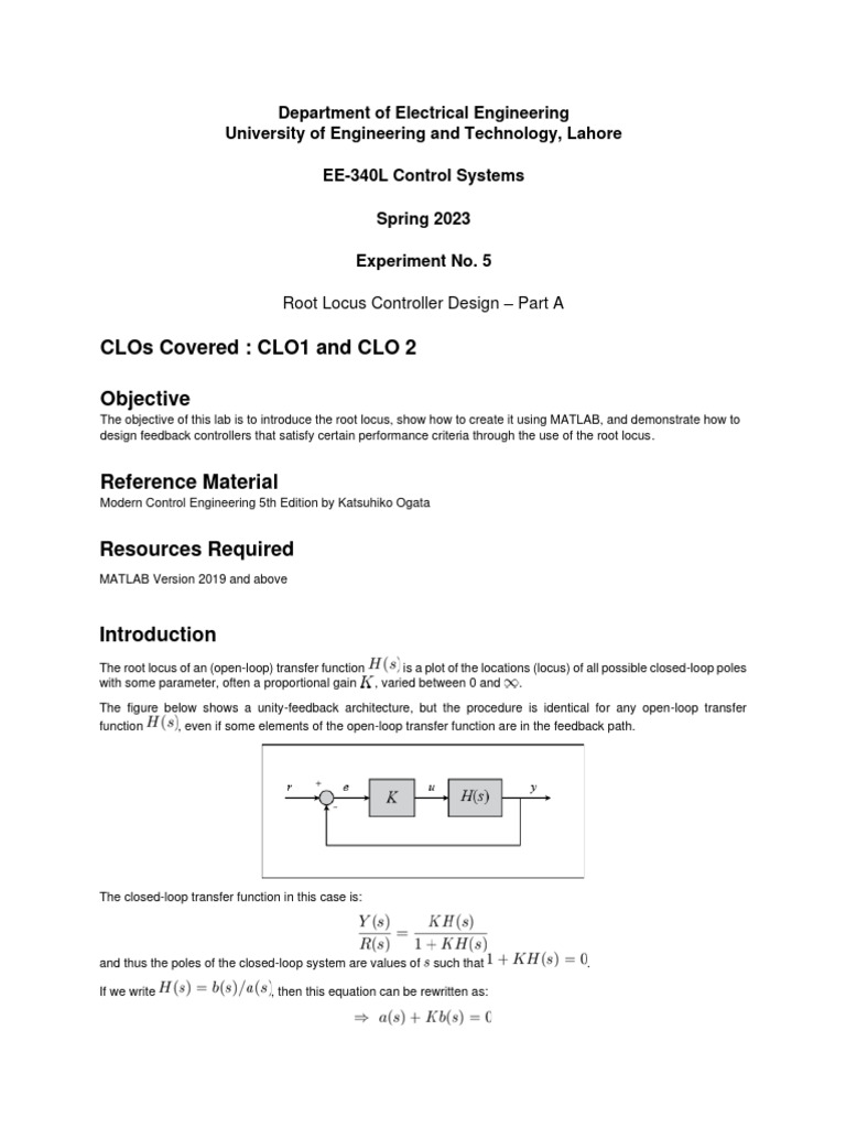 Experiment 5 | PDF | Control Theory | Systems Theory