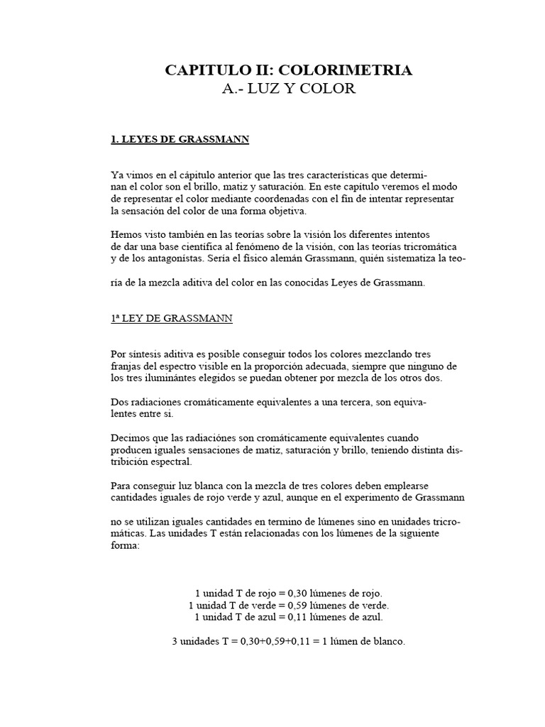 Colorimetría Capitulo II | PDF | Color | Amarillo