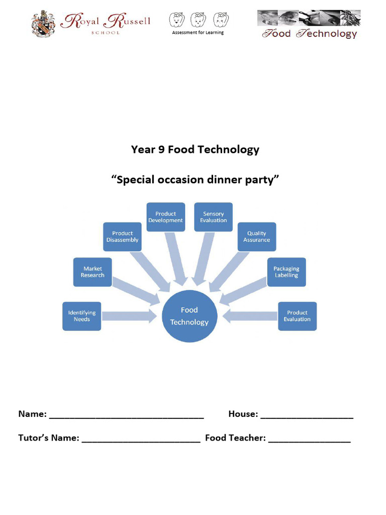 Royal Russell Food Technology Year 9 Lessons | PDF | Custard | Baking