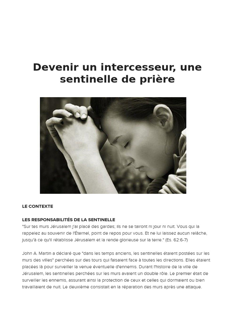 Intercesseurs: Sentinelles de Foi | PDF | Dieu