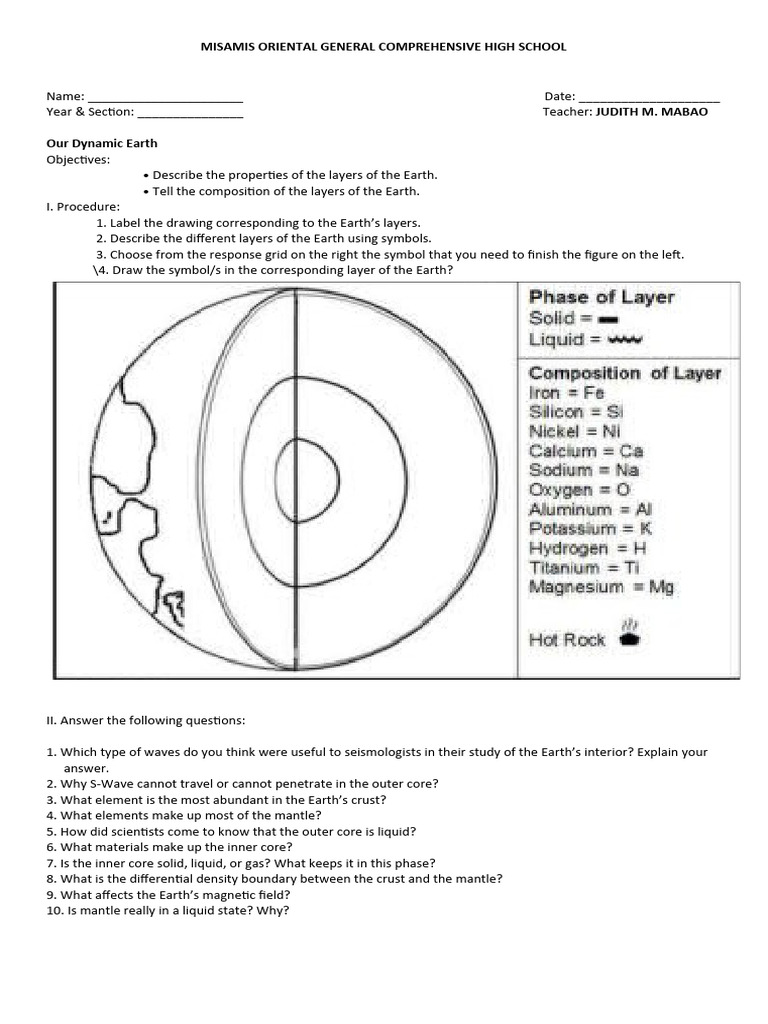 Activity-Interior of The Earth | PDF