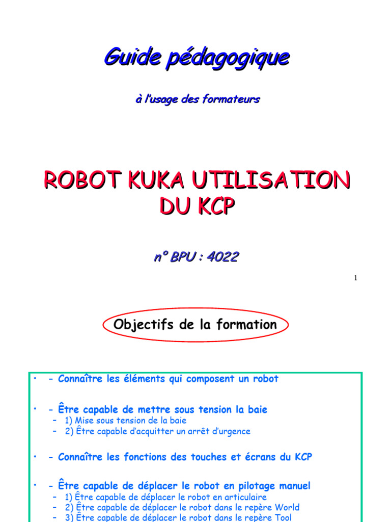 Guide Pédag KCP KUKA | PDF | Programme informatique | Programmation