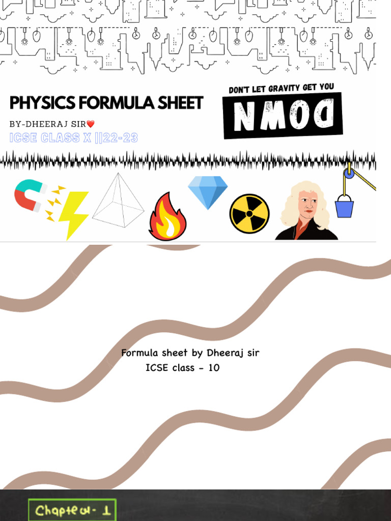 Formula Sheet Physics | PDF | Kinetic Energy | Quantity