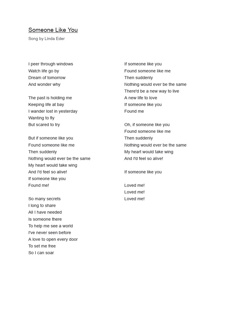 Someone Like You | PDF