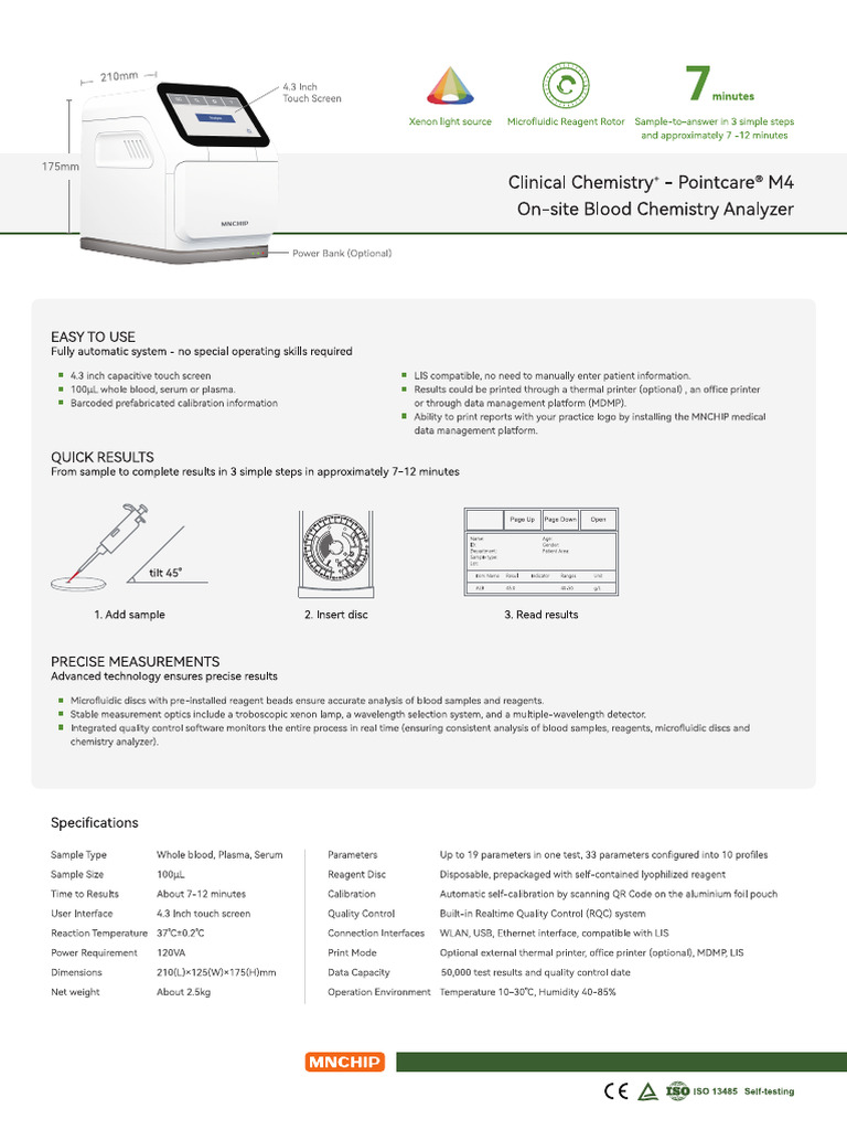 Product Brochure Pointcare M4 202312 | PDF