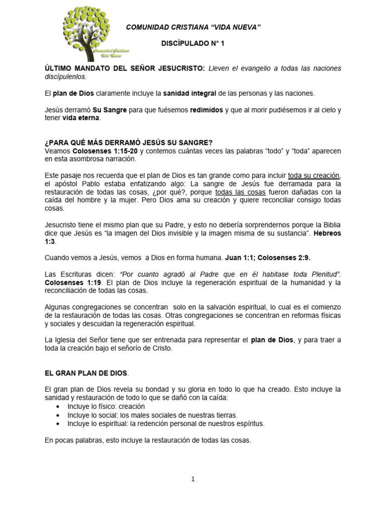 Discipulado VD Leccion1 | PDF | Jesús | Salvación