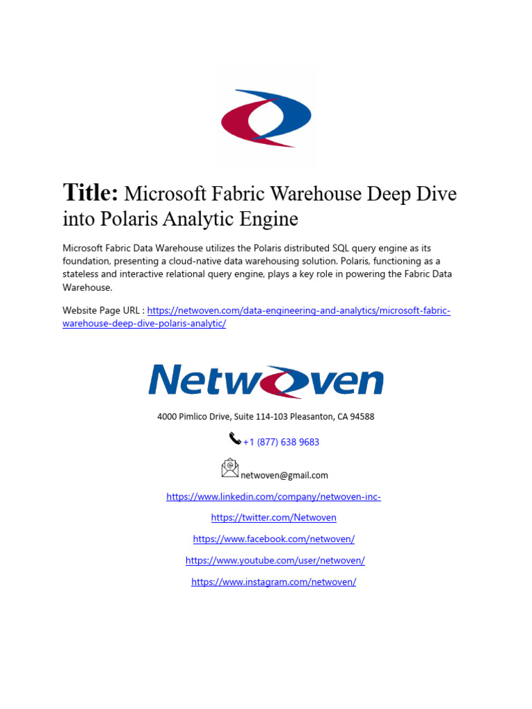 Microsoft Fabric Warehouse & Polaris Engine | PDF