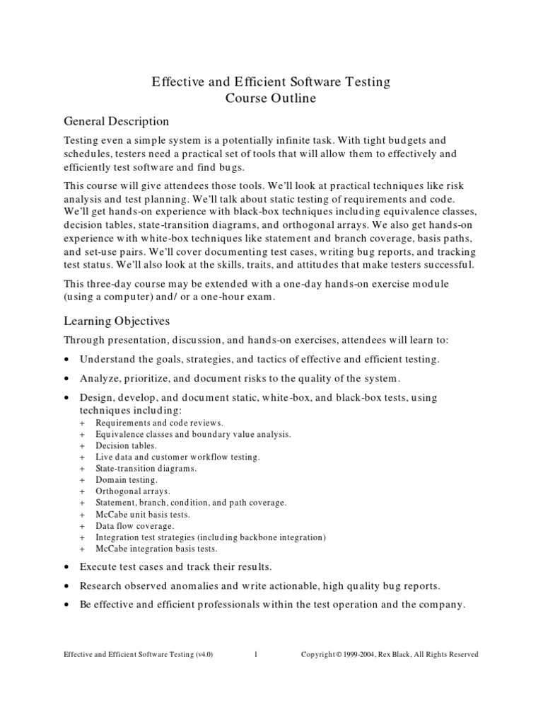 Effective and Efficient Software Testing | PDF | Software Testing ...