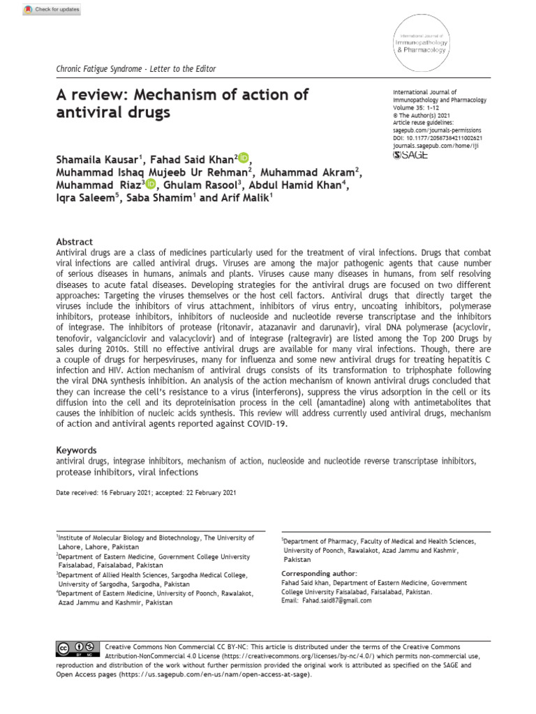 Antiviral Drug Mechanisms Review | PDF | Antiviral Drug | Virus