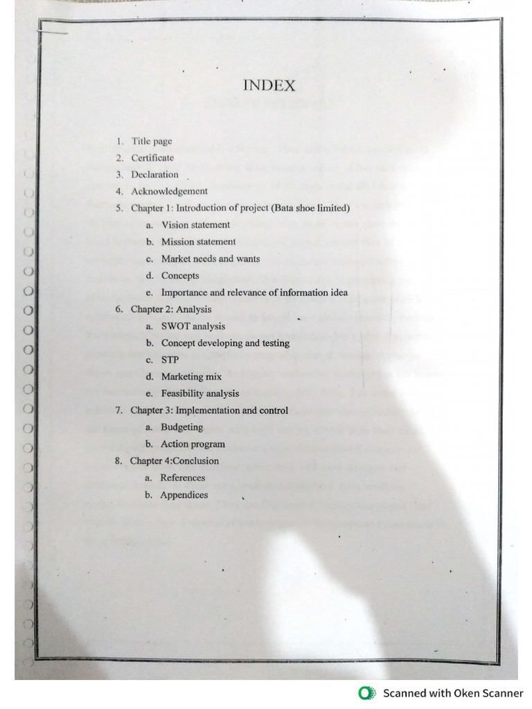 Project Report For BBA | PDF