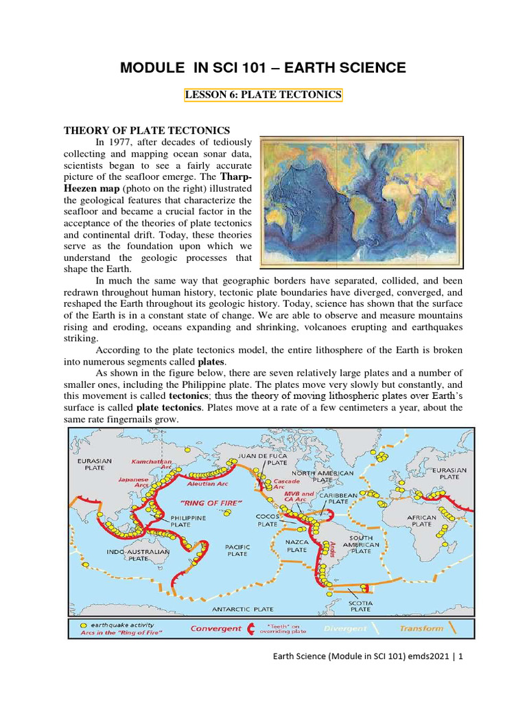 Module Sci101 Earth Sci Plate Tectonics | PDF | Plate Tectonics ...