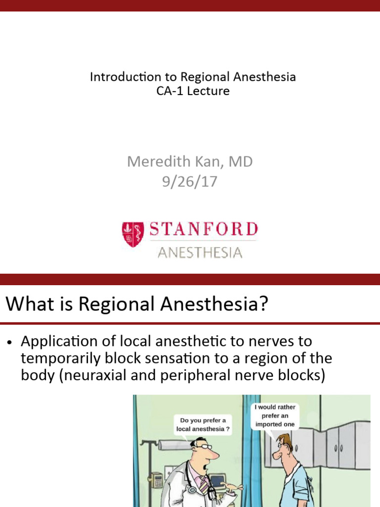 Introduction To Regional Anesthesia | PDF | Anesthesia | Clinical Medicine