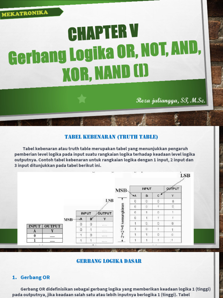 CP5 (Aljabar Bolean OR, NOT, AND, XOR,) | PDF