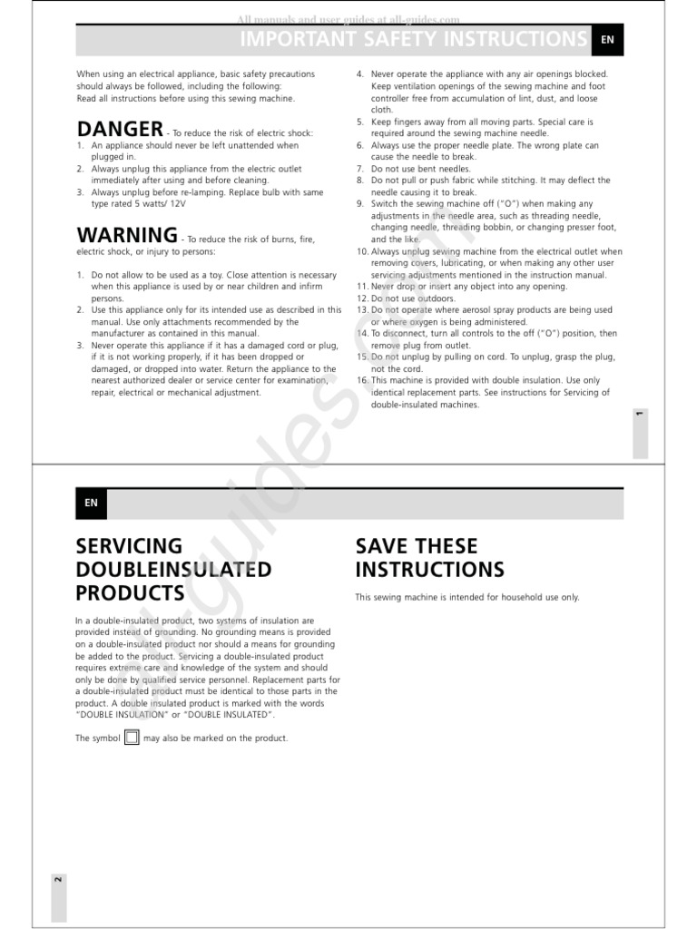 Bernette 55 Sewing Machine Instruction Manual | PDF | Sewing Machine ...