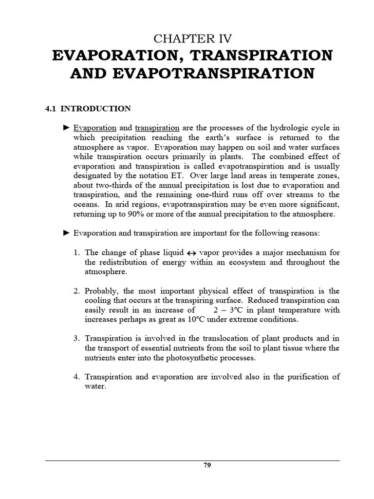 Lesson 4 Evaporation | PDF | Evapotranspiration | Evaporation