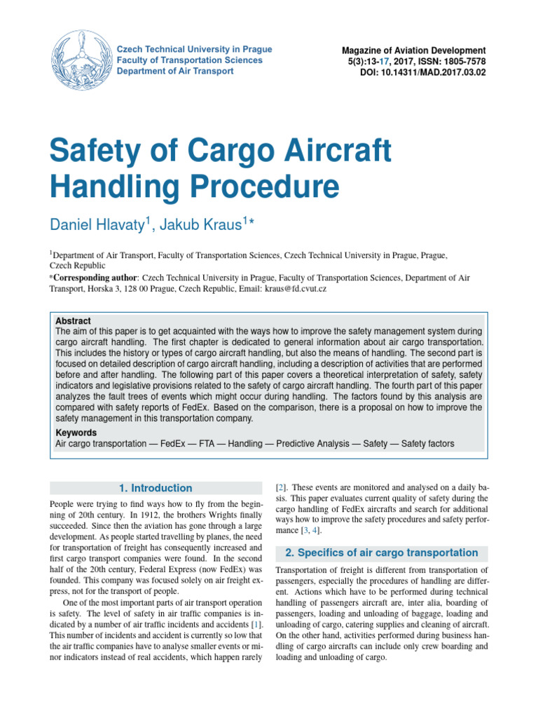Cargo Aircraft Handling Safety Procedures | PDF | Cargo | Transport