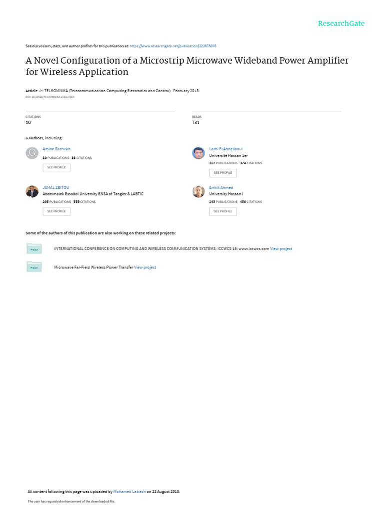 A Novel Configuration of A Microstrip Microwave Wi | PDF