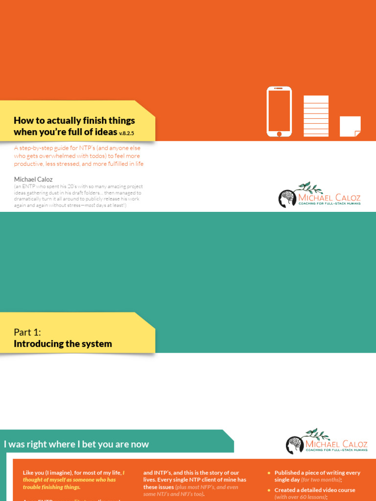 Finish Your Ideas: A Guide for NTPs | PDF | Career & Growth | Self ...