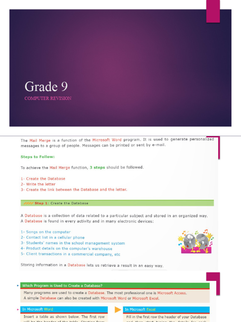 Grade 9 Computer Basics Guide | PDF