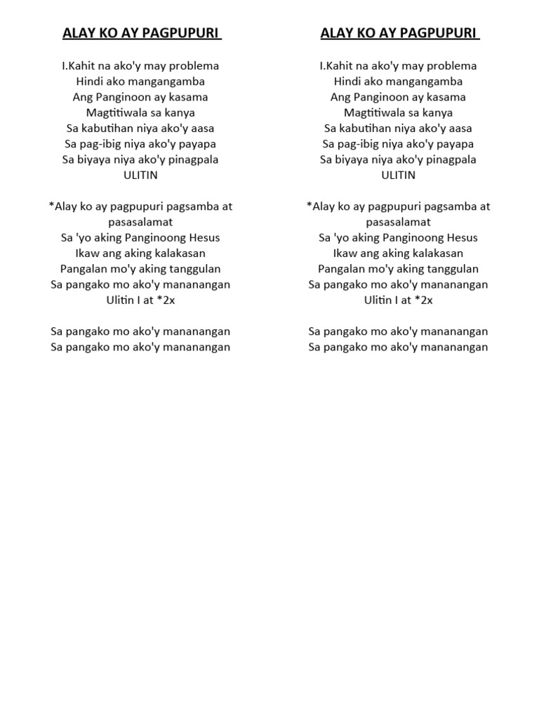 Alay Ko Ay Pagpupuri | PDF
