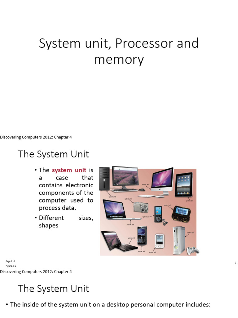 Lecture 2 Systemunit Pdf Central Processing Unit Multi Core Processor