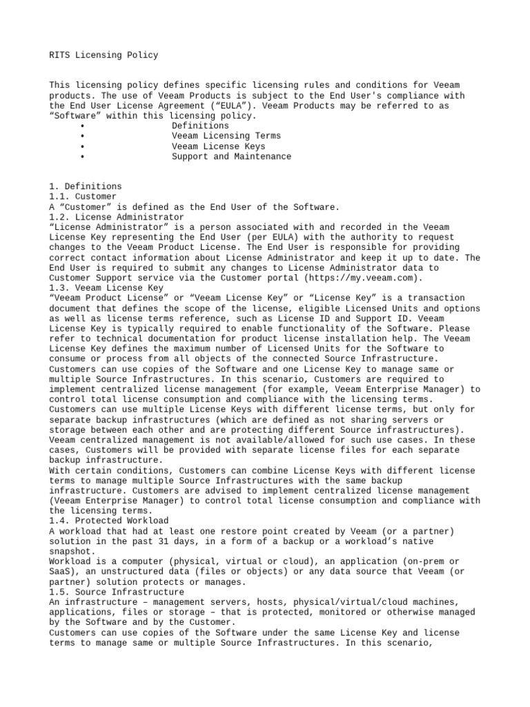 License Policies | PDF | Virtual Machine | Backup License Policies | PDF | Virtual Machine | Backup