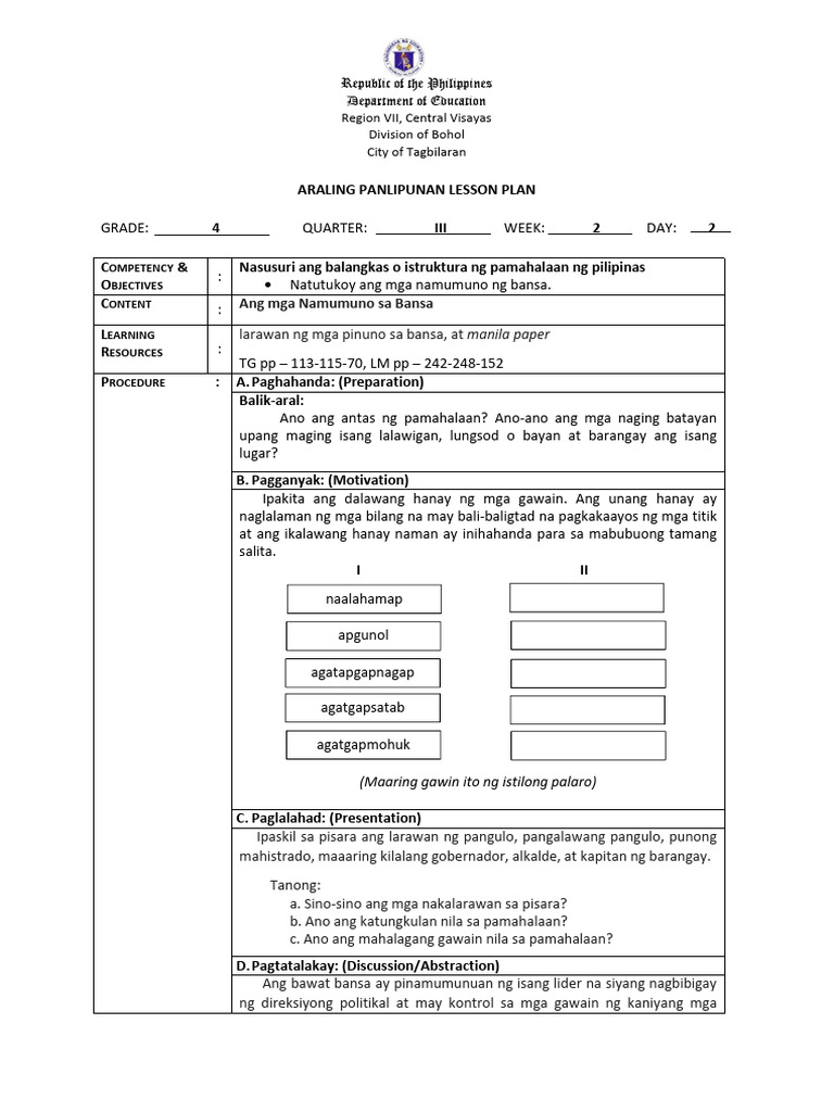 AP4 Q3 PLP W2 Day2 | PDF