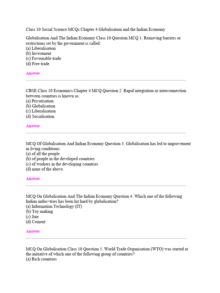 Sst Globalisation | PDF | Globalization | Multinational Corporation