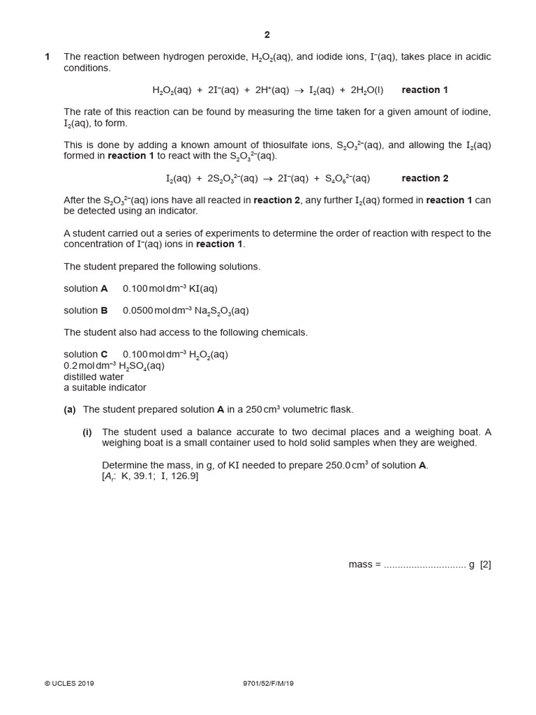 9701 m19 QP 52 Merged Removed | PDF | Home & Garden | Science & Mathematics
