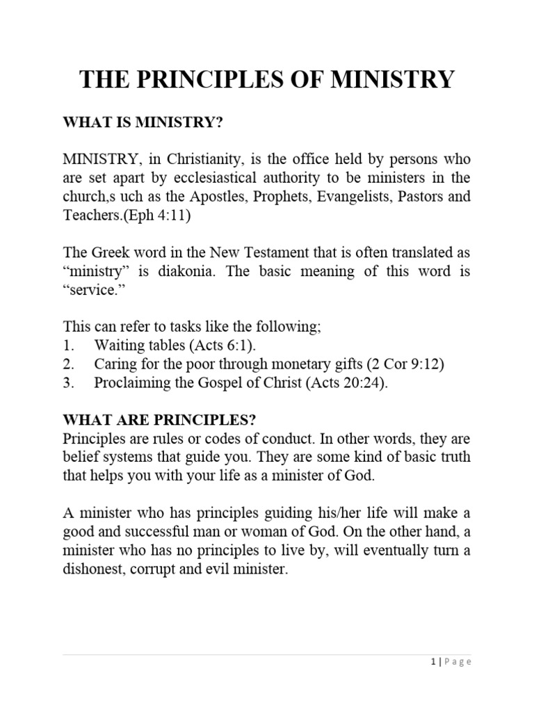 Principles of Effective Ministry | PDF | Jesus | Samuel
