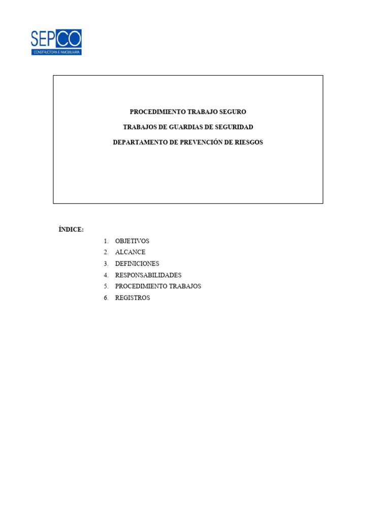 Procedimiento Seguridad Bodega | PDF