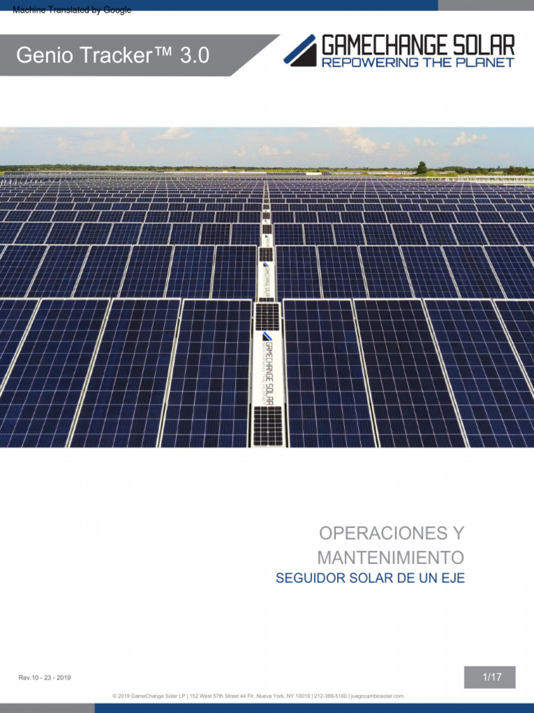 GameChange Solar - O&M Manual - Genius Tracker 3.0 - 10.23.2019 ...