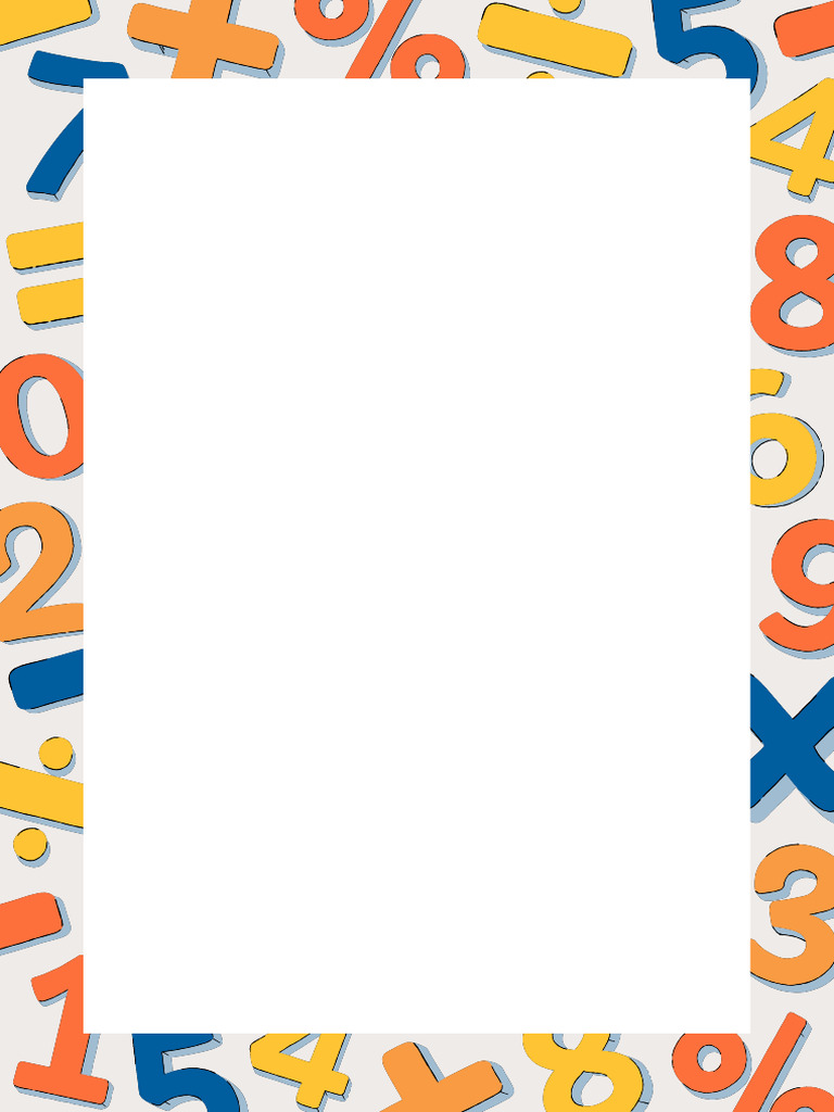 Orange and Blue Cartoon Shapes Math Page Border | PDF