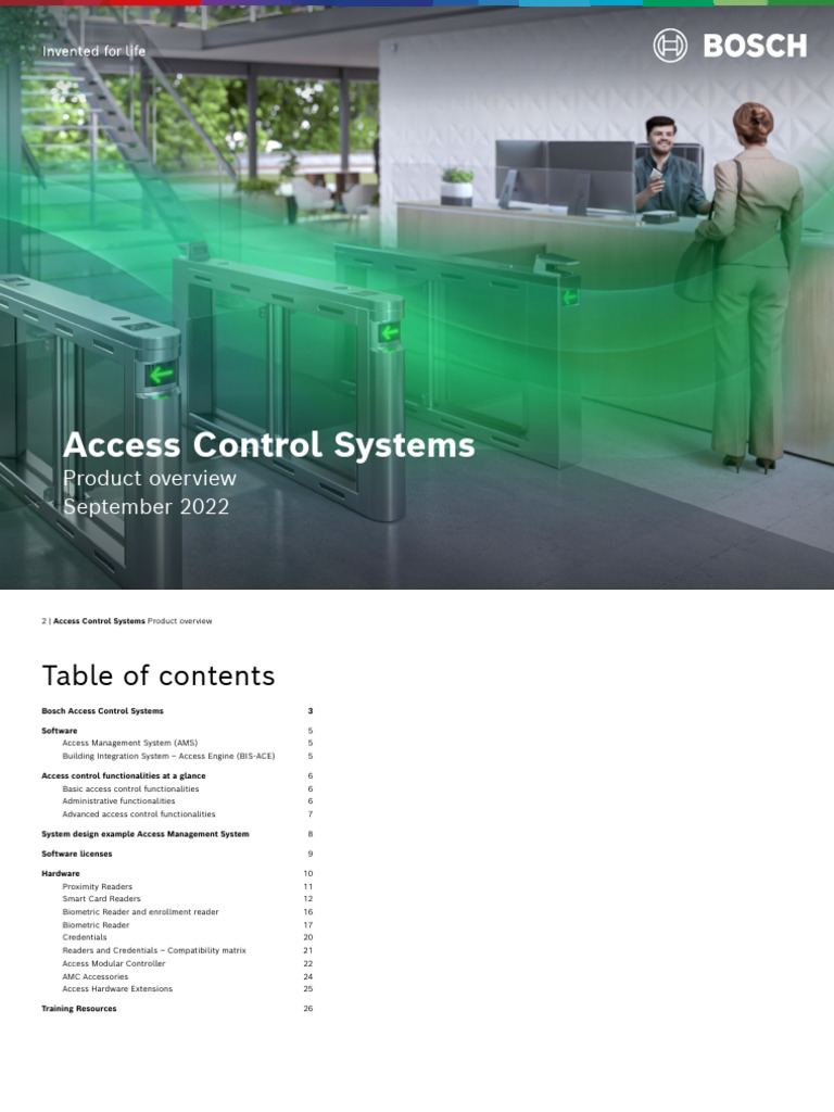 Bosch Access Control System Overview | PDF | Access Control ...