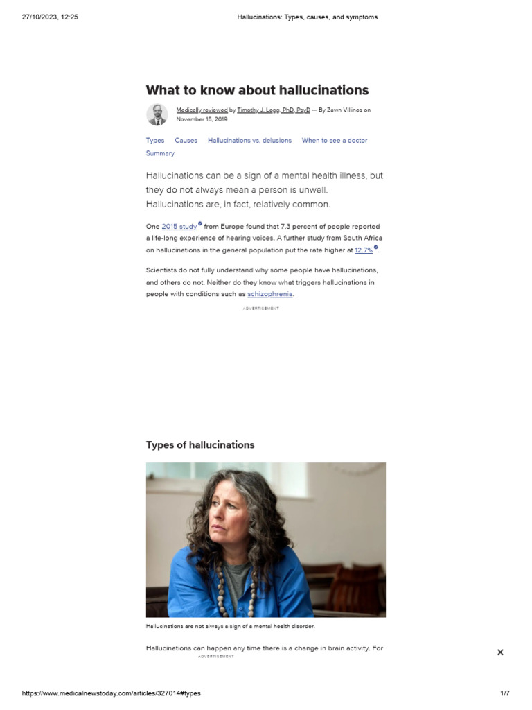 Hallucinations - Types, Causes, and Symptoms | PDF | Hallucination ...