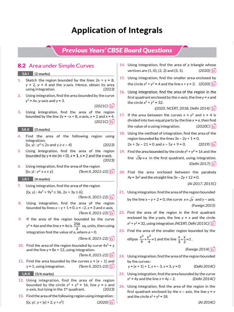 Application of Integrals | PDF