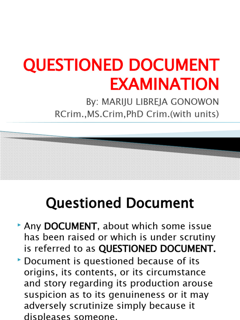 Understanding Questioned Document Examination | PDF | Typewriter | Pencil