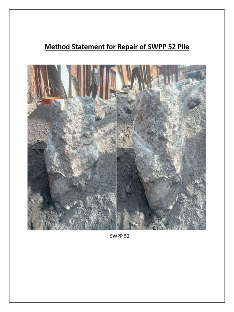 Method Statement For Repair of SWPP 52 Pile | PDF