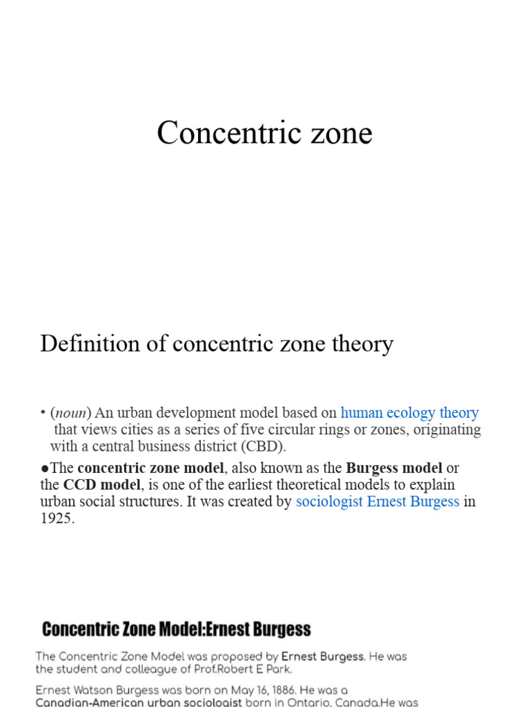 Concentric zone theory (1)(2) | PDF