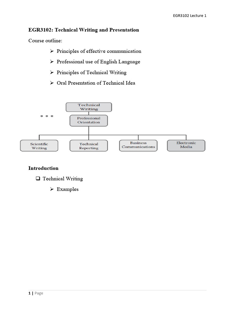 EGR3102 Technical Writing and Presentation Lecture 1 | PDF | Jargon | Essays