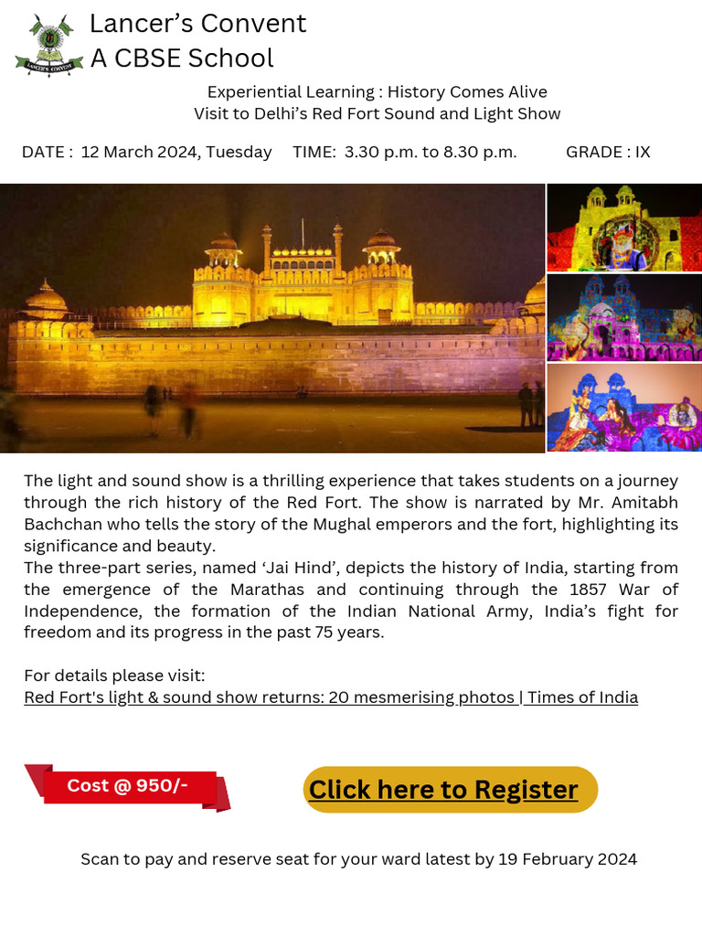 Class 9 Red Fort | PDF