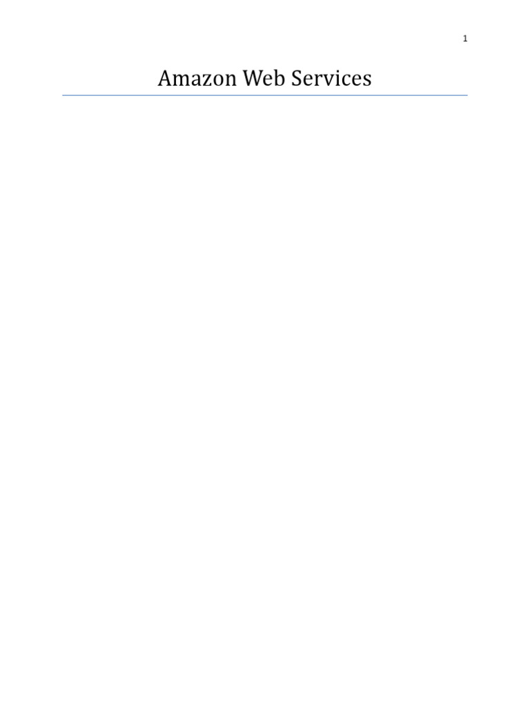 Amazon Web Services | PDF | Cloud Computing | Amazon Web Services