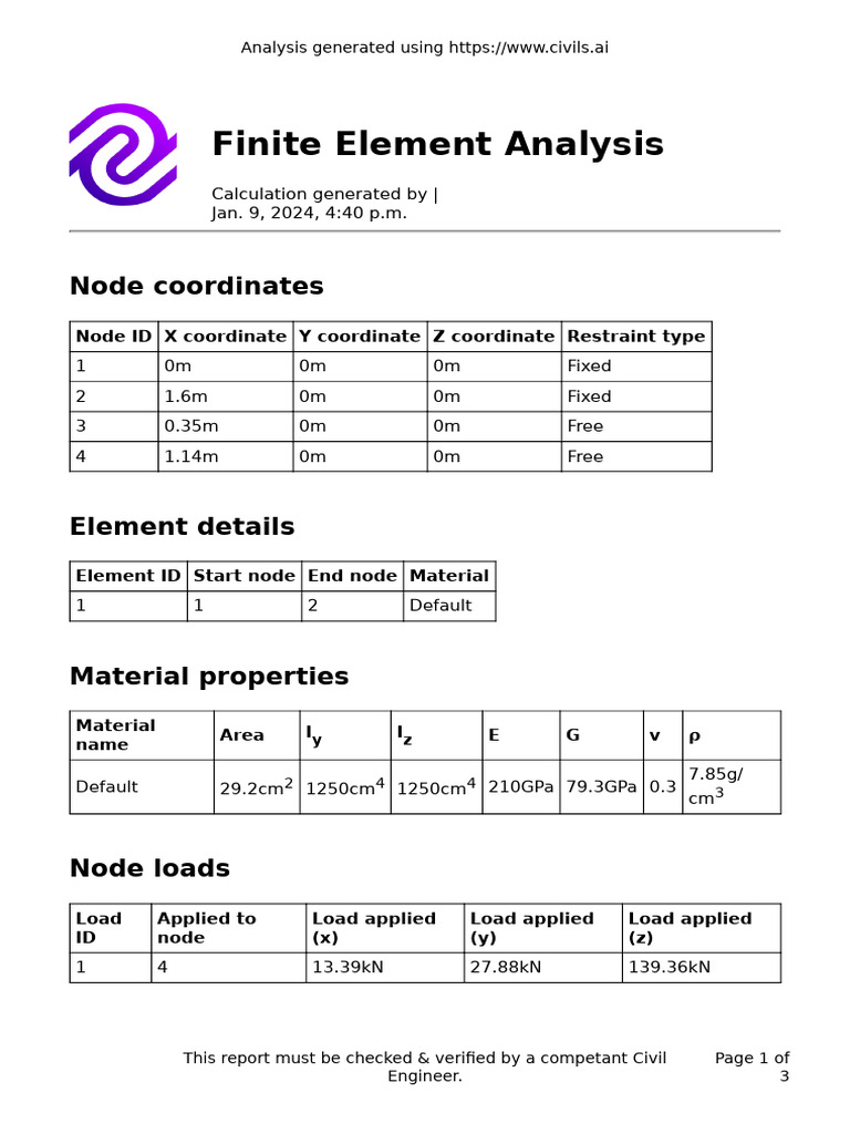 Civils - Ai Finite Element Analysis | PDF | Mechanical Engineering ...