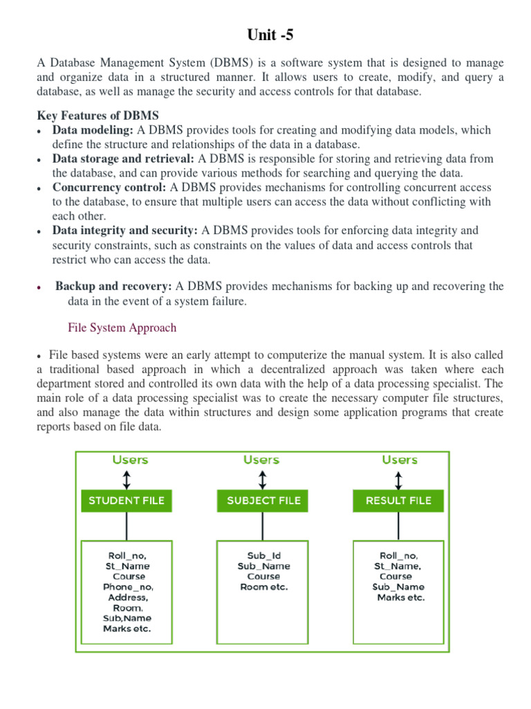 Unit - 5: File System Approach | PDF | Cloud Computing | Databases