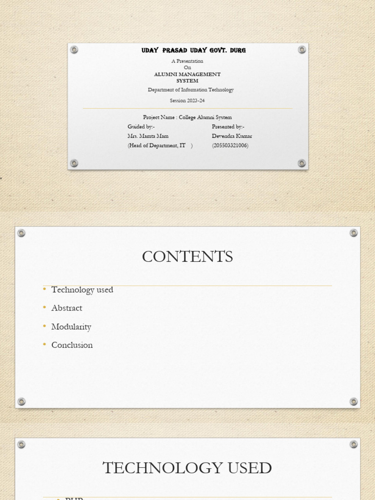 Uday Prasad Uday Govt. Durg: A Presentation On | PDF | Computers