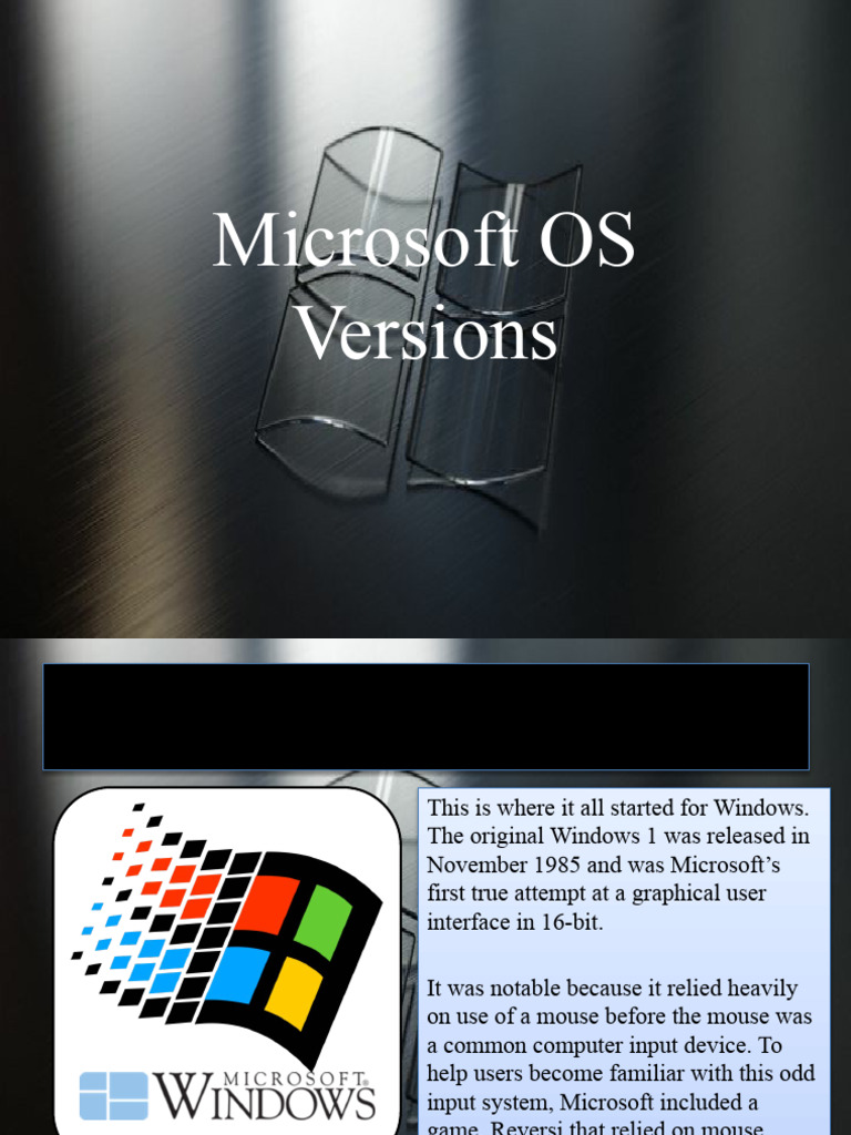 Microsoft OS Versions | PDF | Microsoft Windows | Windows 8.1