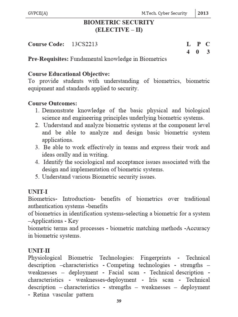 Biometric Security | PDF | Biometrics | Authentication