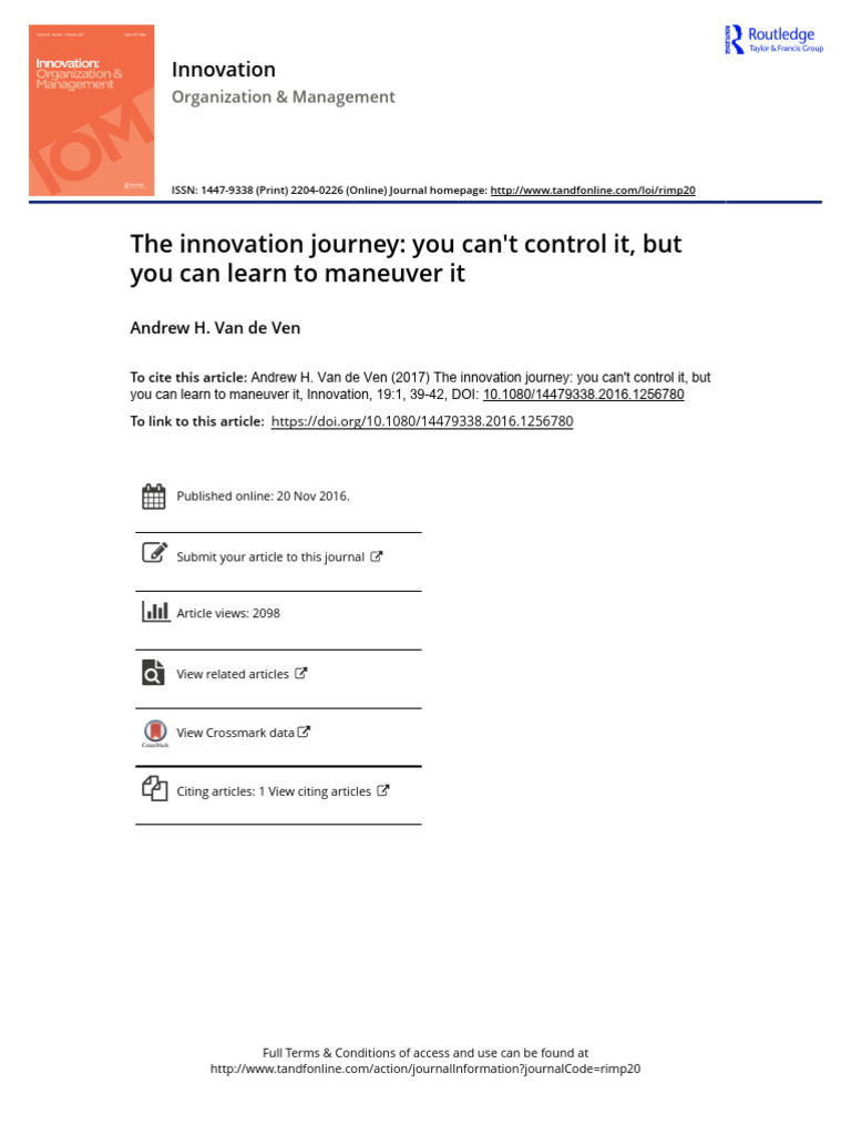 The innovation journey_ you can't control it, but you can learn to maneuver it | PDF ...