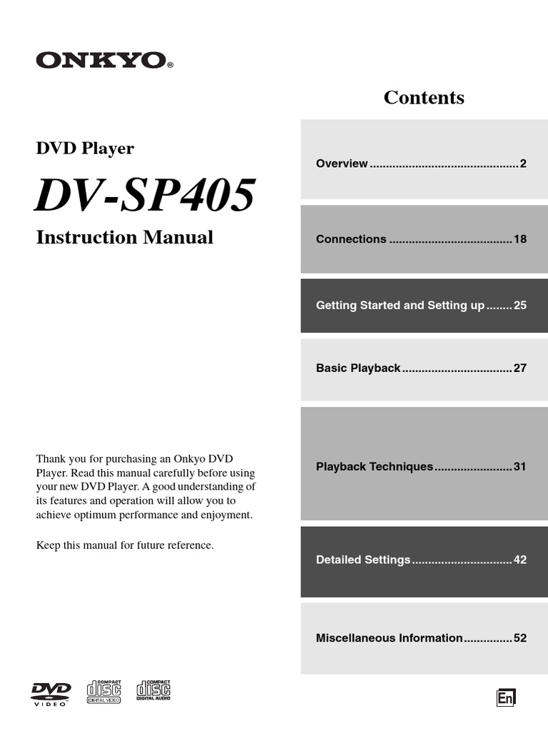 dv-sp405 Manual e | PDF | Compact Disc | Mp3